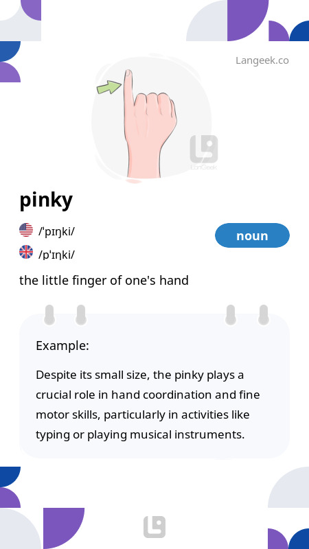 Definition & Meaning of "Pinky" | Picture Dictionary