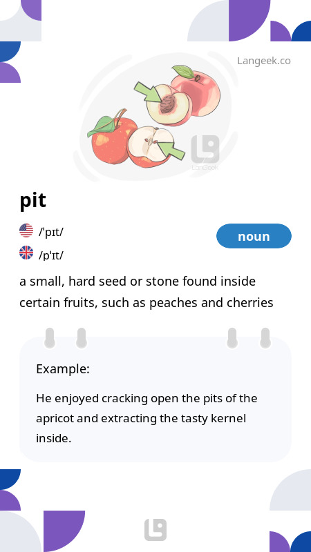 Definition & Meaning of "Pit" | Picture Dictionary