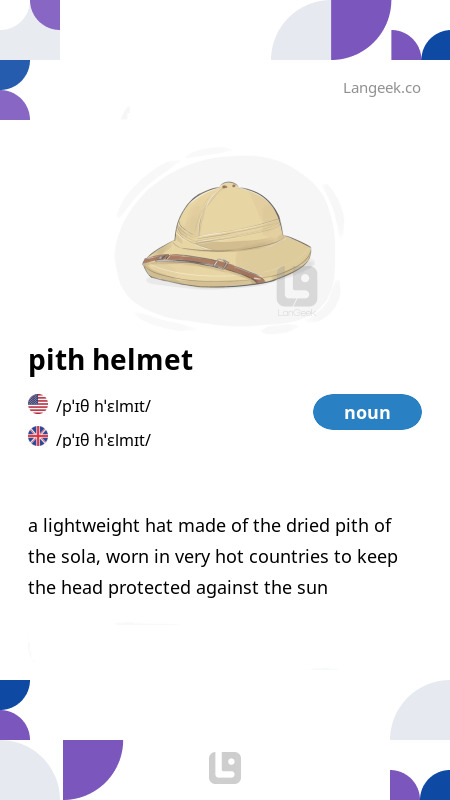 Definition & Meaning of "Pith helmet" | Picture Dictionary