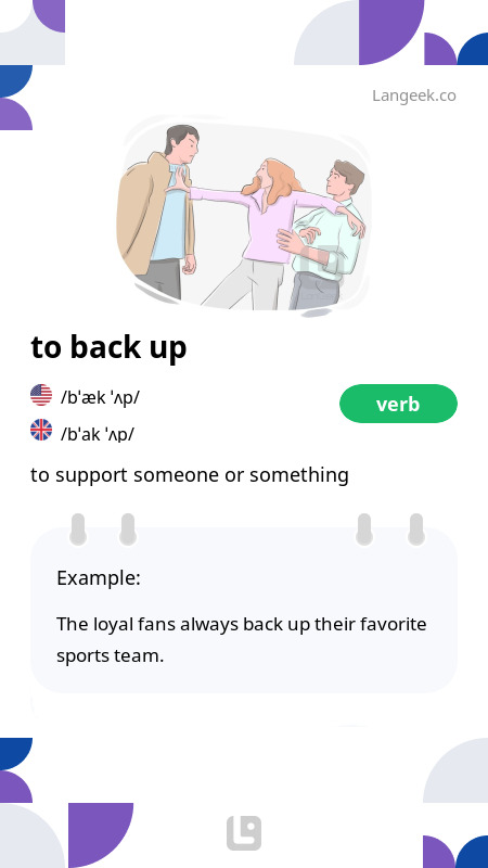 Definition & Meaning of "Back up" | Picture Dictionary