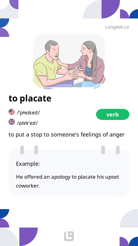 Definition & Meaning of "Placate" | Picture Dictionary
