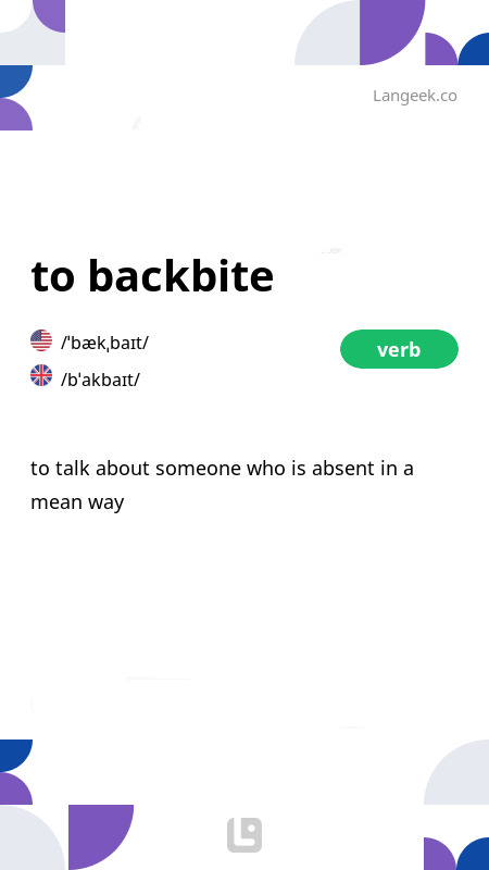 Definition & Meaning of "Backbite" | Picture Dictionary