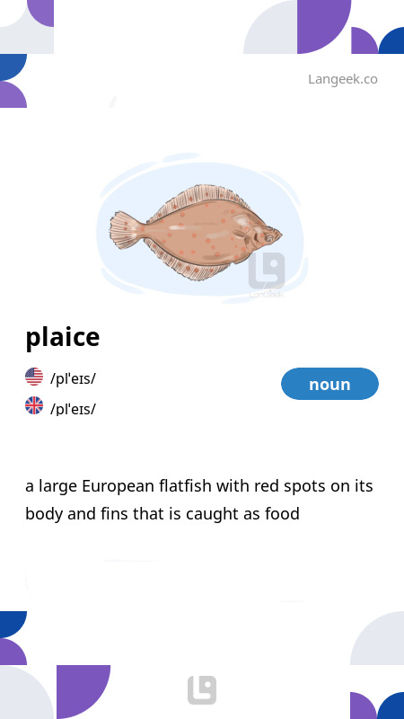Definition & Meaning of "Plaice" | LanGeek