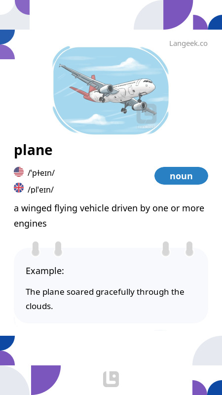 Definition & Meaning of "Plane" | LanGeek