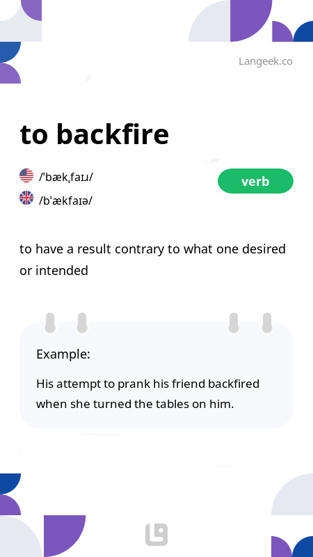 Definition & Meaning of "Backfire" | Picture Dictionary