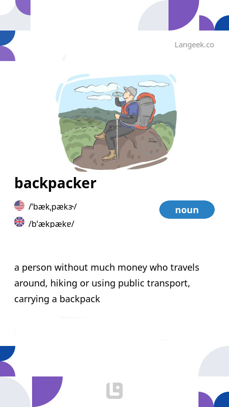 Definition & Meaning of "Backpacker" | Picture Dictionary