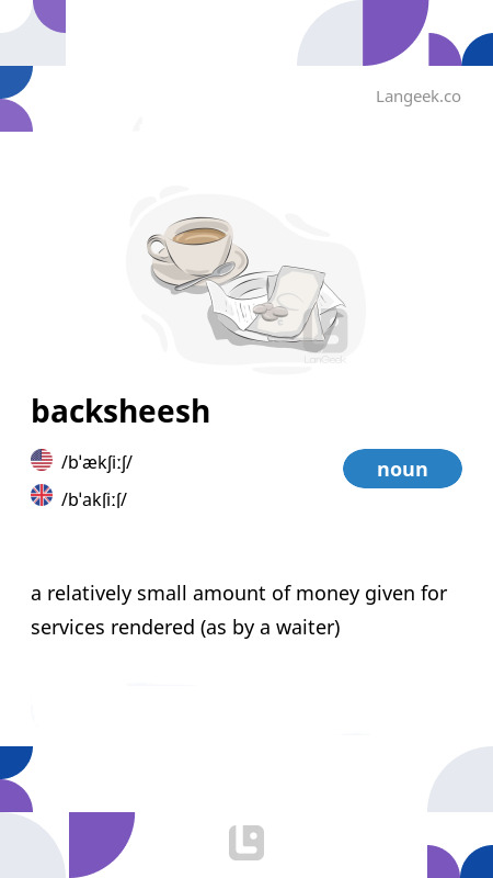 Definition & Meaning of "Backsheesh" | Picture Dictionary