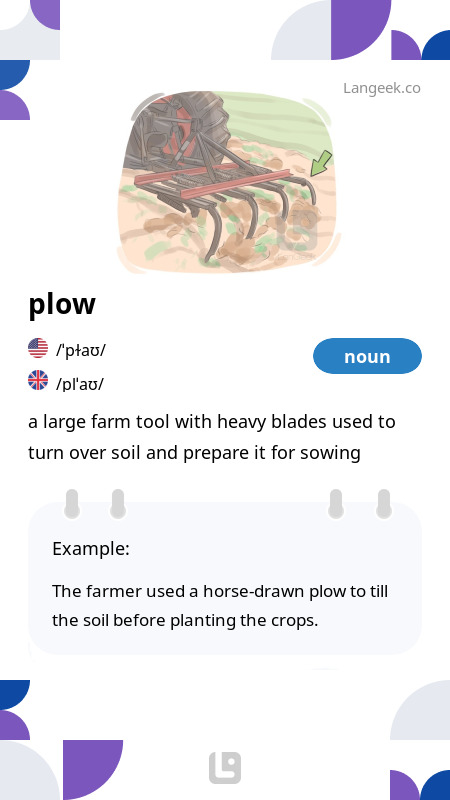 Definition & Meaning of "Plow" | Picture Dictionary