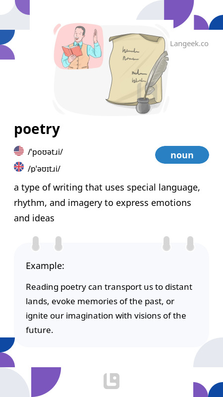 Definition & Meaning of "Poetry" | Picture Dictionary