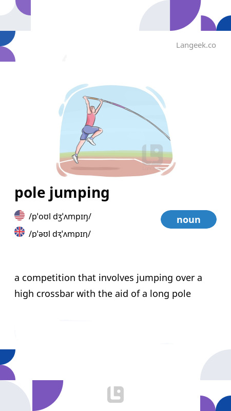 Definition & Meaning of "Pole jumping" | Picture Dictionary