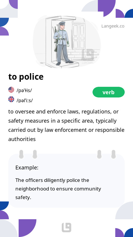 Definition & Meaning of "Police" | LanGeek