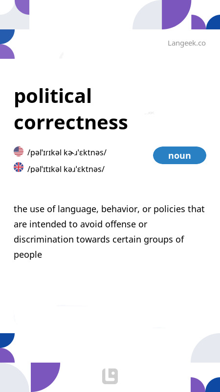 Definition & Meaning of "Political correctness" | Picture Dictionary