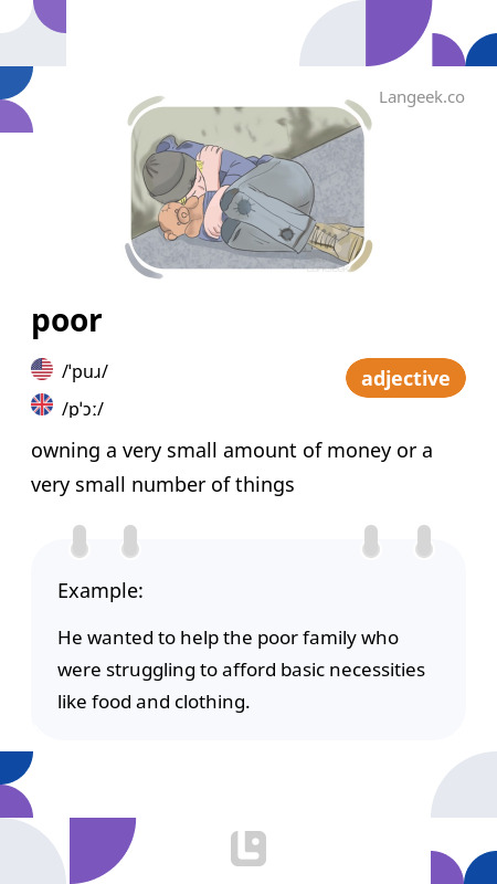 Definition & Meaning of "Poor" | Picture Dictionary