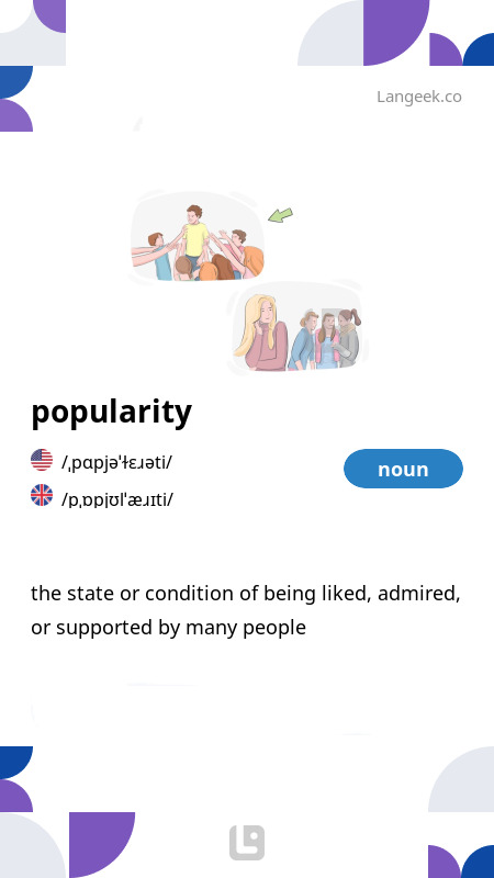 Definition & Meaning of "Popularity" | Picture Dictionary