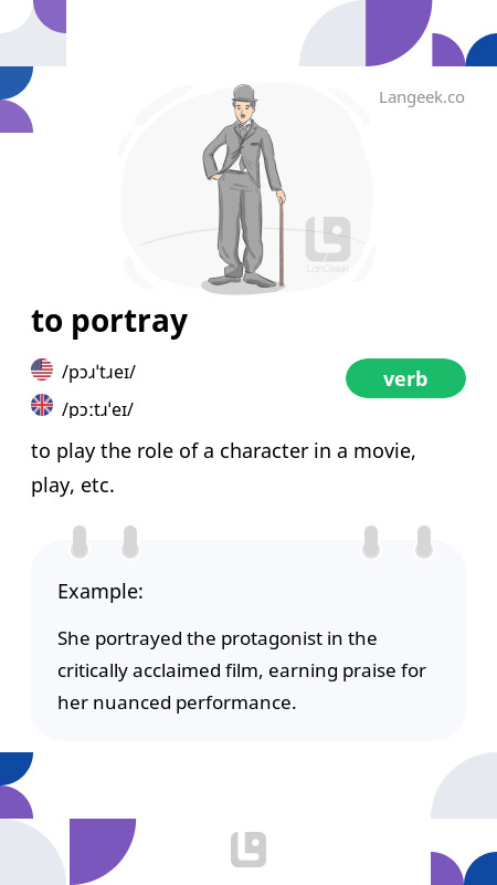 Definition & Meaning of "Portray" | Picture Dictionary
