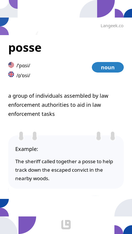 Definition & Meaning of "Posse" | Picture Dictionary