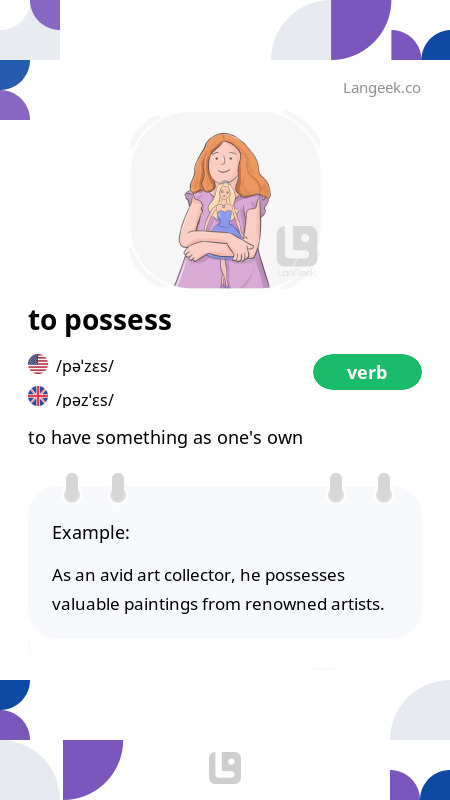 Definition & Meaning of "Possess" | LanGeek