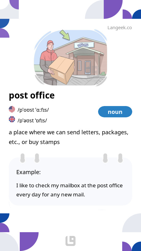 Definition & Meaning of "Post office" | LanGeek