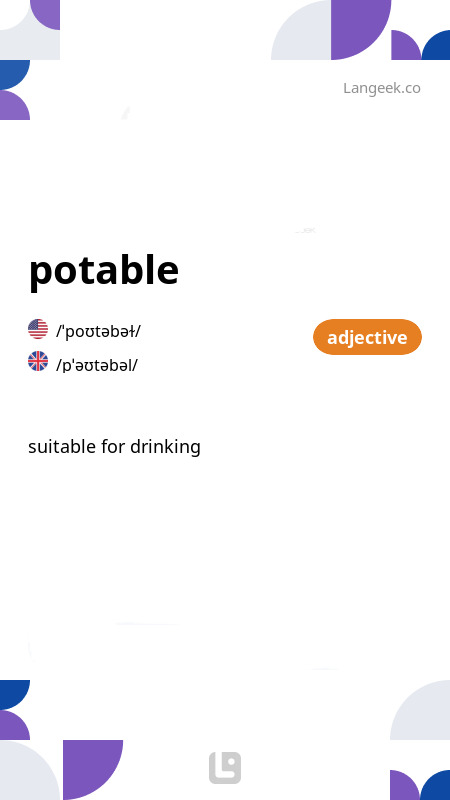 Definition & Meaning of "Potable" | Picture Dictionary