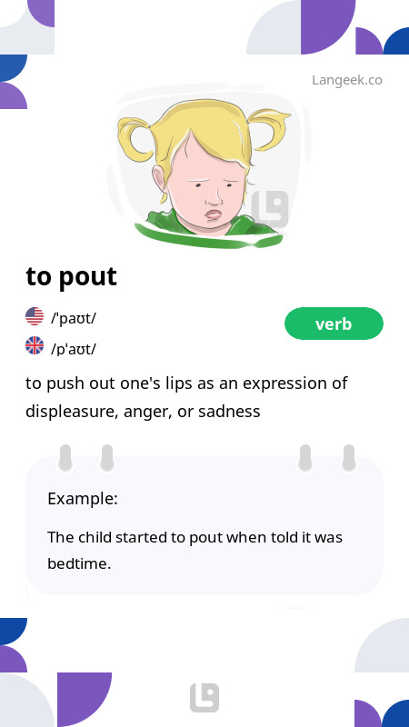 Definition & Meaning of "Pout" | Picture Dictionary
