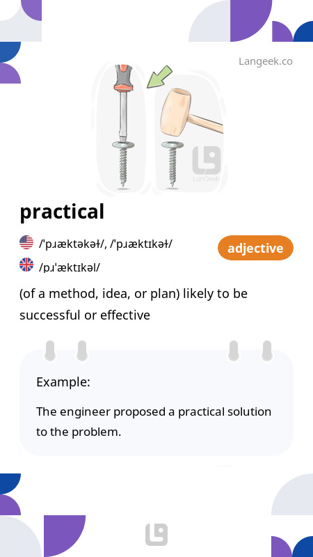 Definition & Meaning of "Practical" | Picture Dictionary