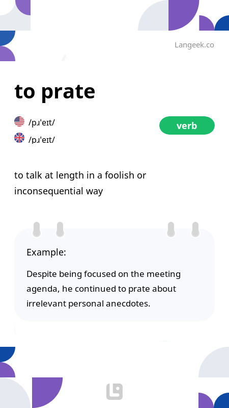 Definition & Meaning of "Prate" | Picture Dictionary