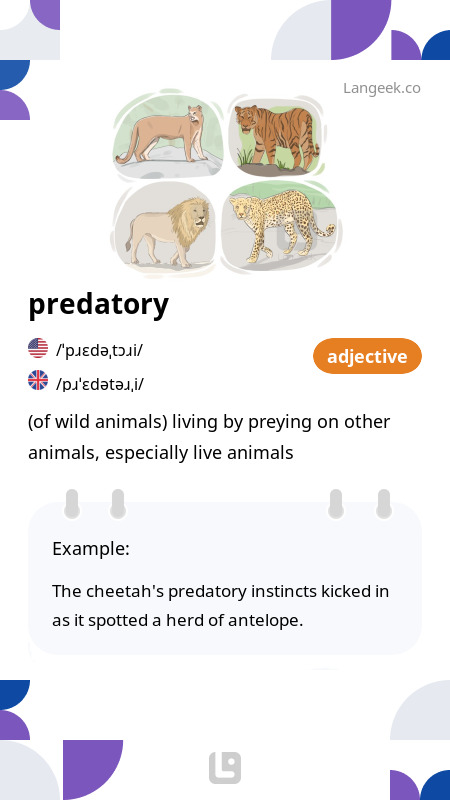 Definition & Meaning of "Predatory" | Picture Dictionary