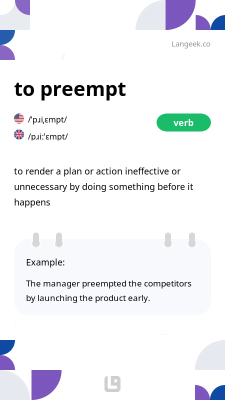 Definition & Meaning of "Preempt" | Picture Dictionary