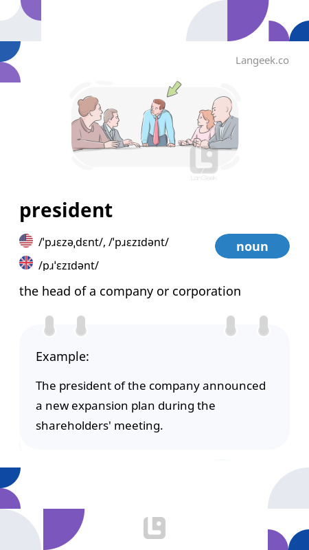 Definition & Meaning of "President" | Picture Dictionary