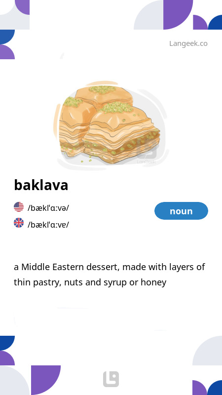Definition & Meaning of "Baklava" | LanGeek