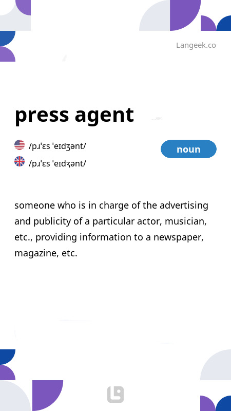 Definition & Meaning of "Press agent" | Picture Dictionary