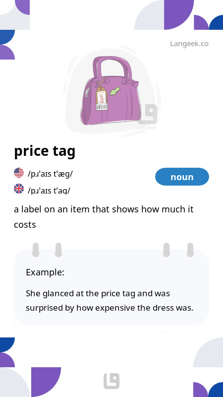 Definition & Meaning of "Price tag" | Picture Dictionary