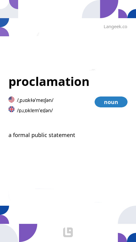 Definition & Meaning of "Proclamation" | Picture Dictionary