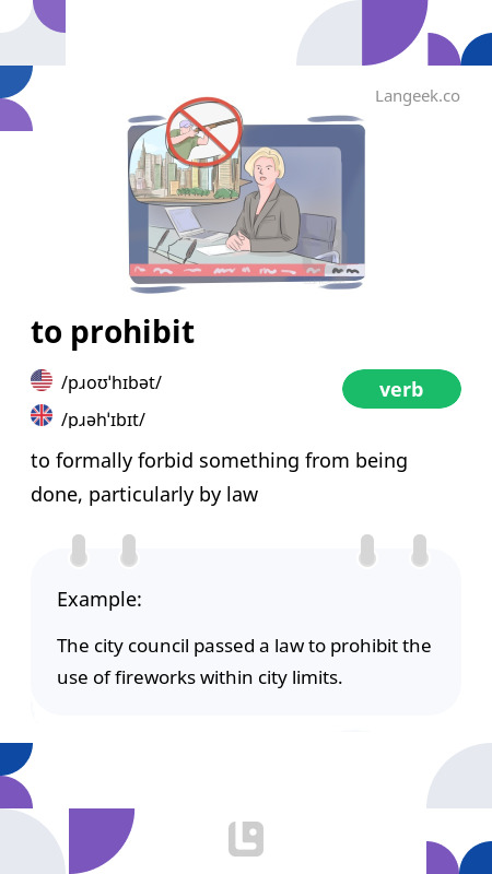 Definition & Meaning of "Prohibit" | Picture Dictionary