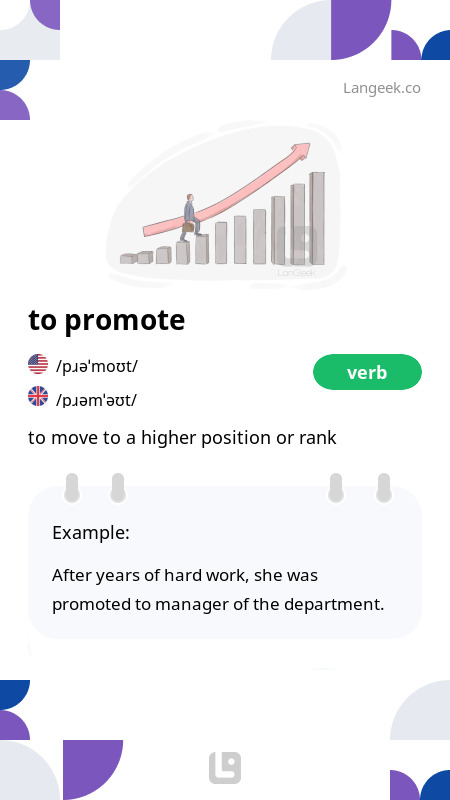 Definition & Meaning of "Promote" | Picture Dictionary