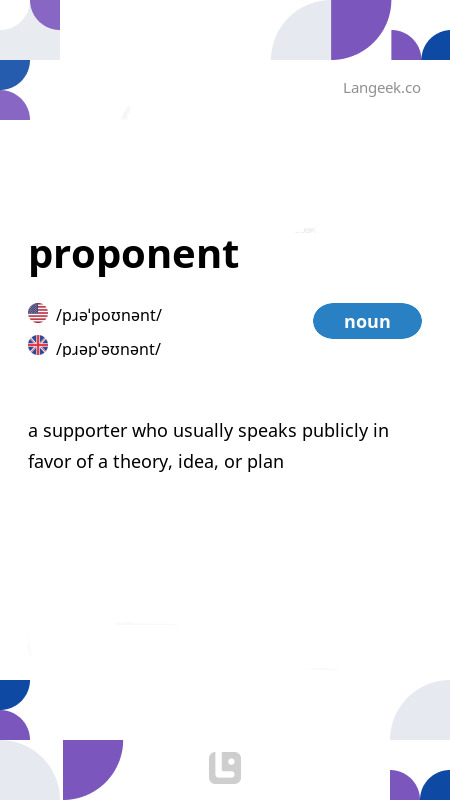 Definition & Meaning of "Proponent" | Picture Dictionary