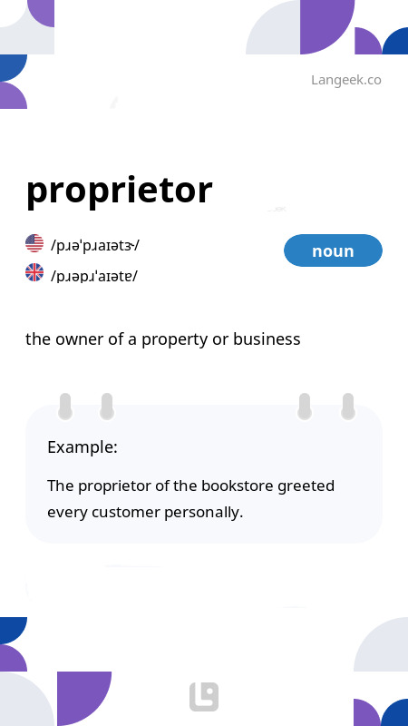 Definition & Meaning of "Proprietor" | Picture Dictionary