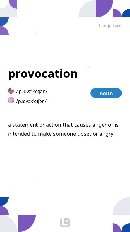 Definition And Meaning Of Provocation Picture Dictionary