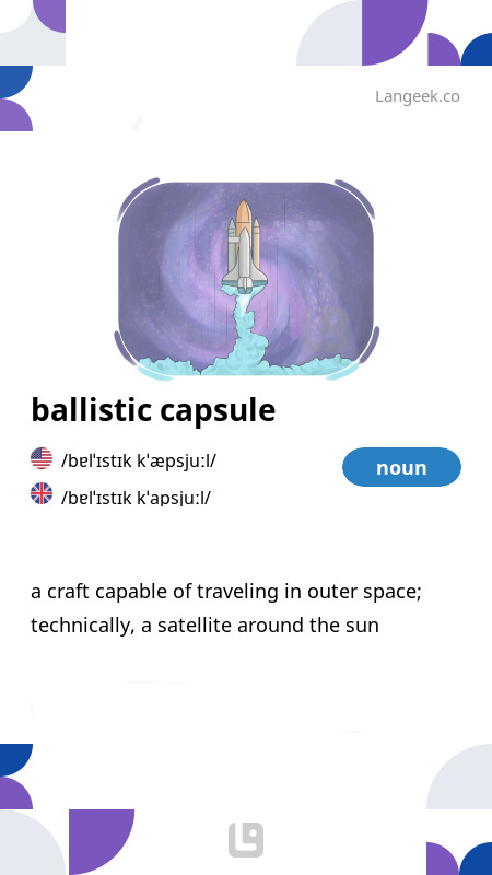 Definition & Meaning of "Ballistic capsule" | Picture Dictionary