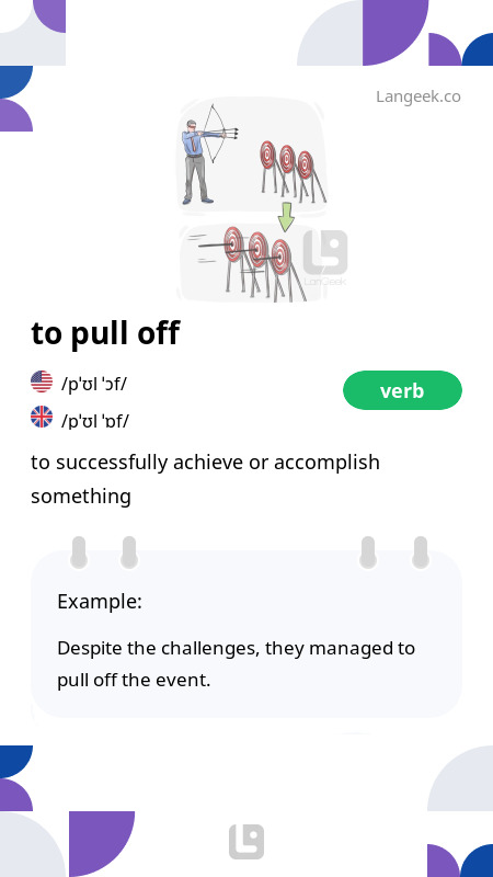 Definition & Meaning of "Pull off" | Picture Dictionary