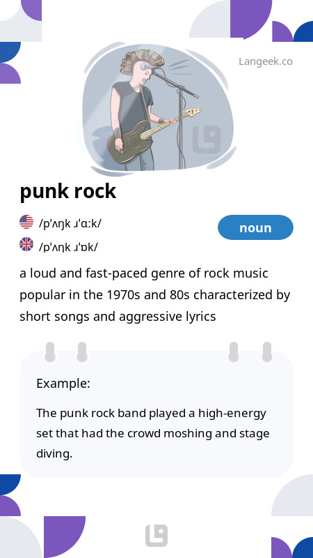 Definition & Meaning of "Punk rock" | LanGeek