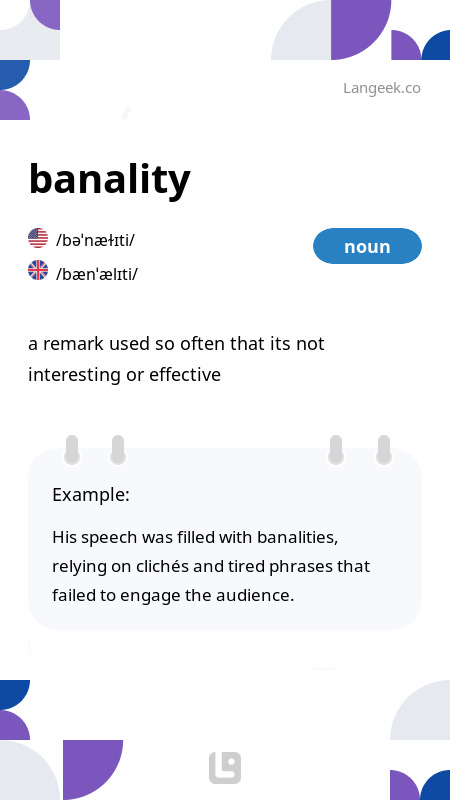 Definition & Meaning of "Banality" | Picture Dictionary