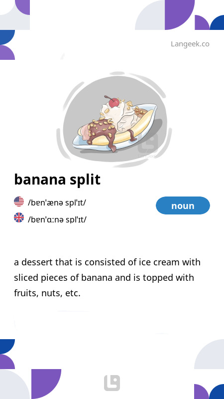 Definition & Meaning of "Banana split" | LanGeek
