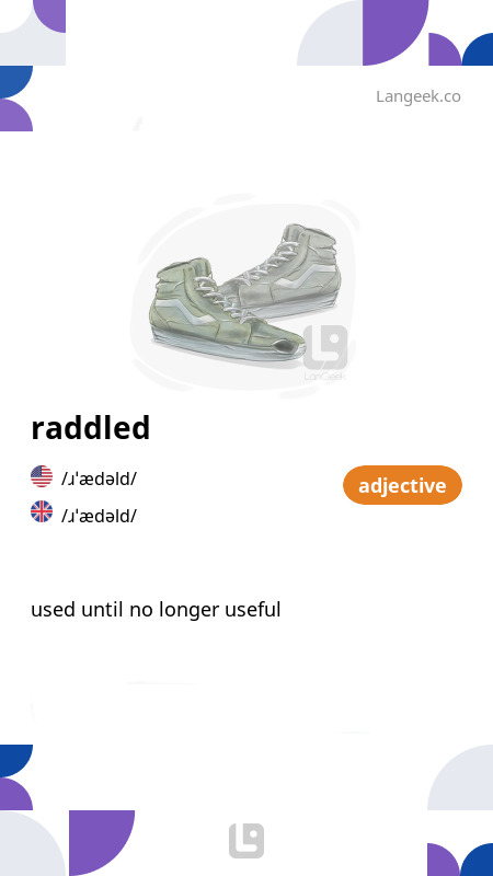 Definition & Meaning of "Raddled" | Picture Dictionary