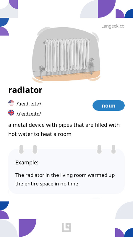Definition & Meaning of "Radiator" | Picture Dictionary