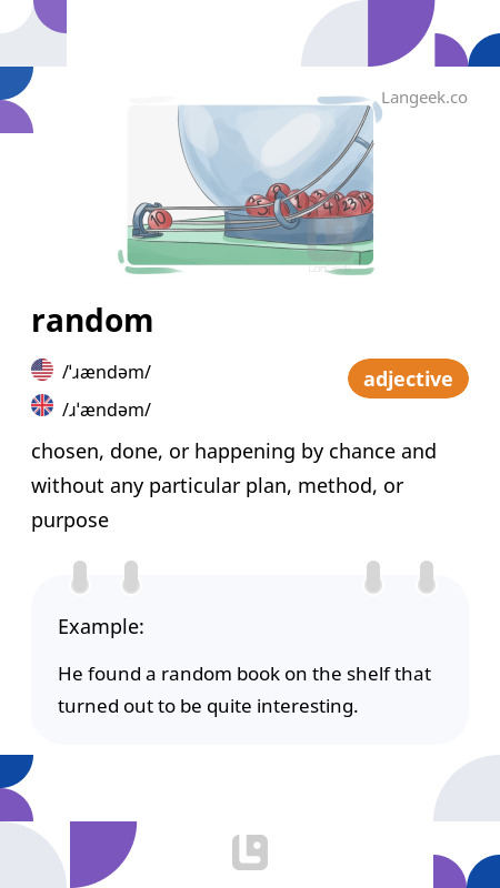 Definition & Meaning of "Random" | Picture Dictionary