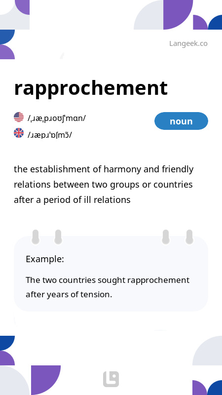 Definition & Meaning of "Rapprochement" | LanGeek