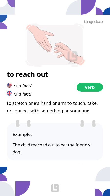 Definition & Meaning of "Reach out" | Picture Dictionary