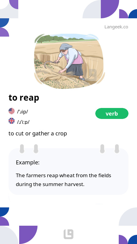 Definition & Meaning of "Reap" | Picture Dictionary