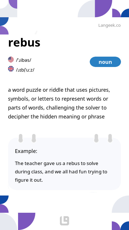 Definition & Meaning of "Rebus" | Picture Dictionary
